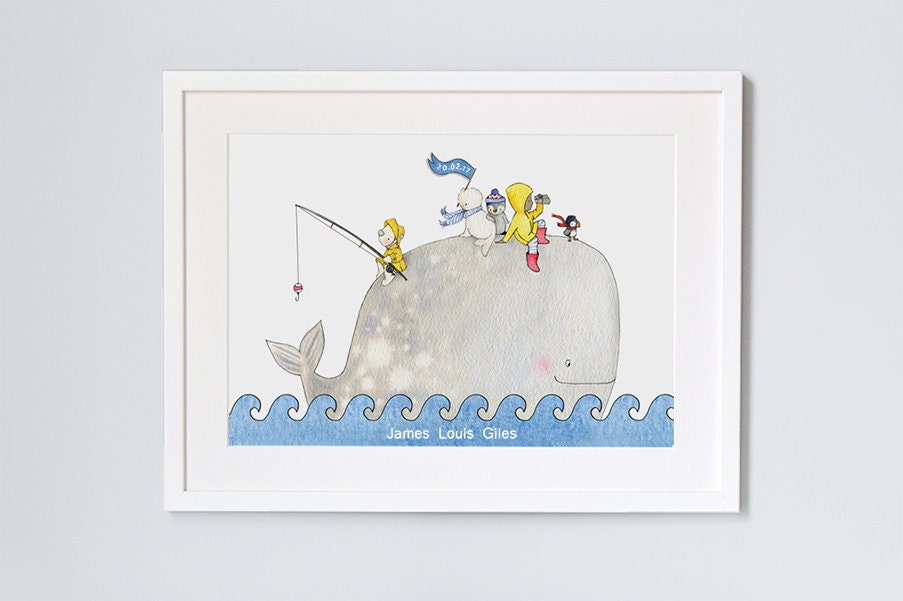 Set of 6 UNFRAMED Prints, Arctic Adventure Set, Nursery Art, Whale Art ...