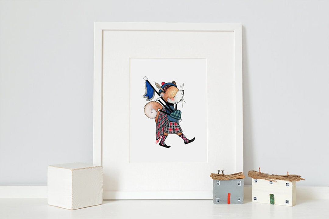 Scottish Fox, UNFRAMED Print, the Queen's Guard, Kid's British Art ...