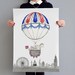 Extra Large Kids Print, UNFRAMED Big Childrens Poster, LONDON Balloon ...