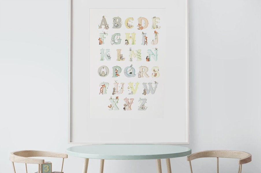 Extra Large Alphabet UNFRAMED Print Big Kid's Wall Art - Etsy