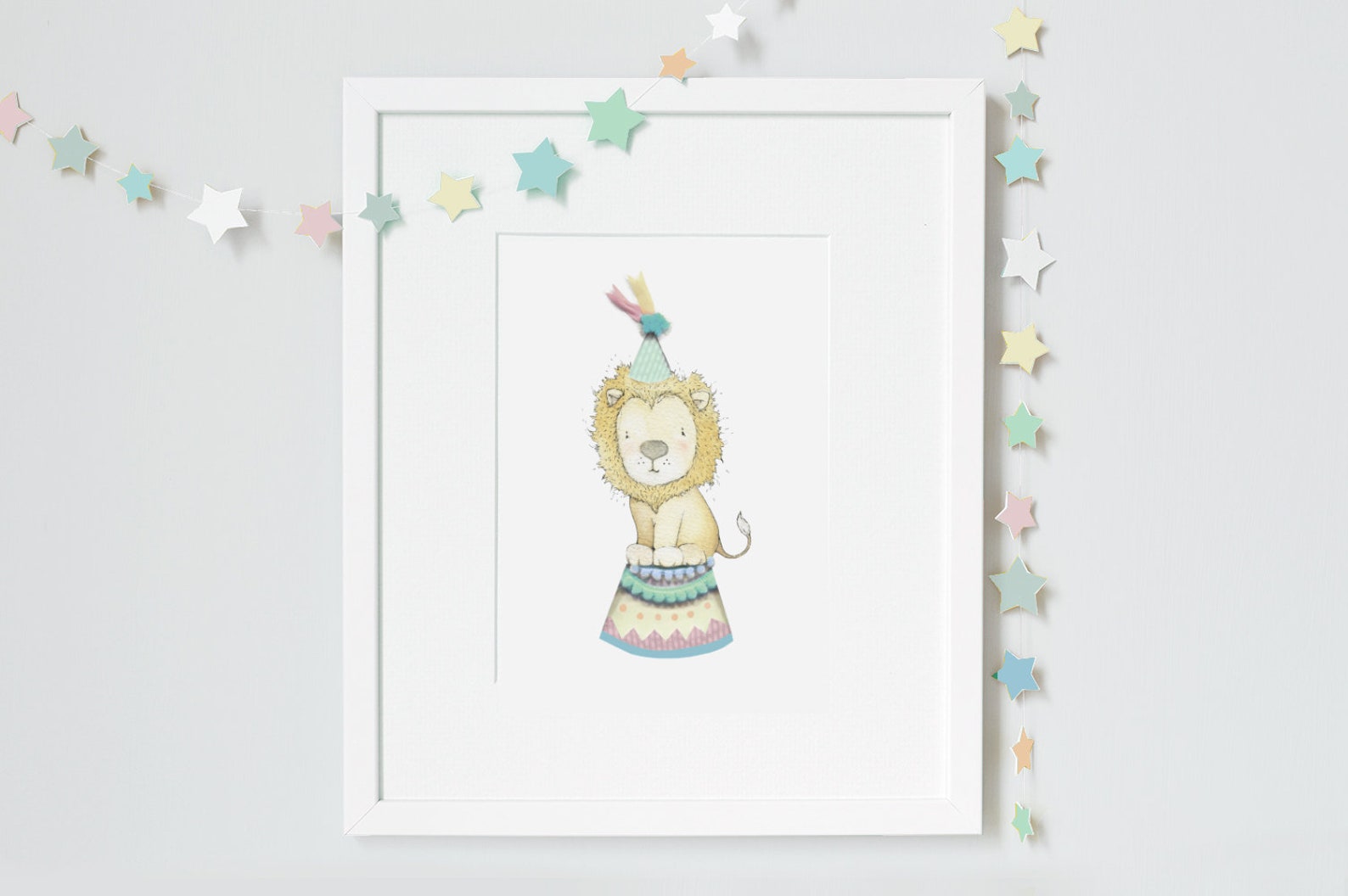 Circus Lion UNFRAMED Children's Art Bright Color Print - Etsy