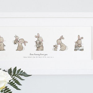 FRAMED Bunny Picture, Rabbit Illustration, Kid's Wall Decor, Unisex ...