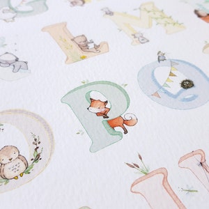 Alphabet Print, UNFRAMED Nursery Art, Whimsical, Kid's Picture ...