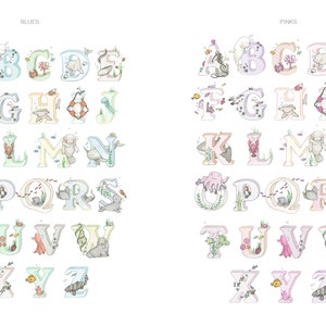 Alphabet Print, UNFRAMED Nursery Art, Whimsical, Kid's Picture ...