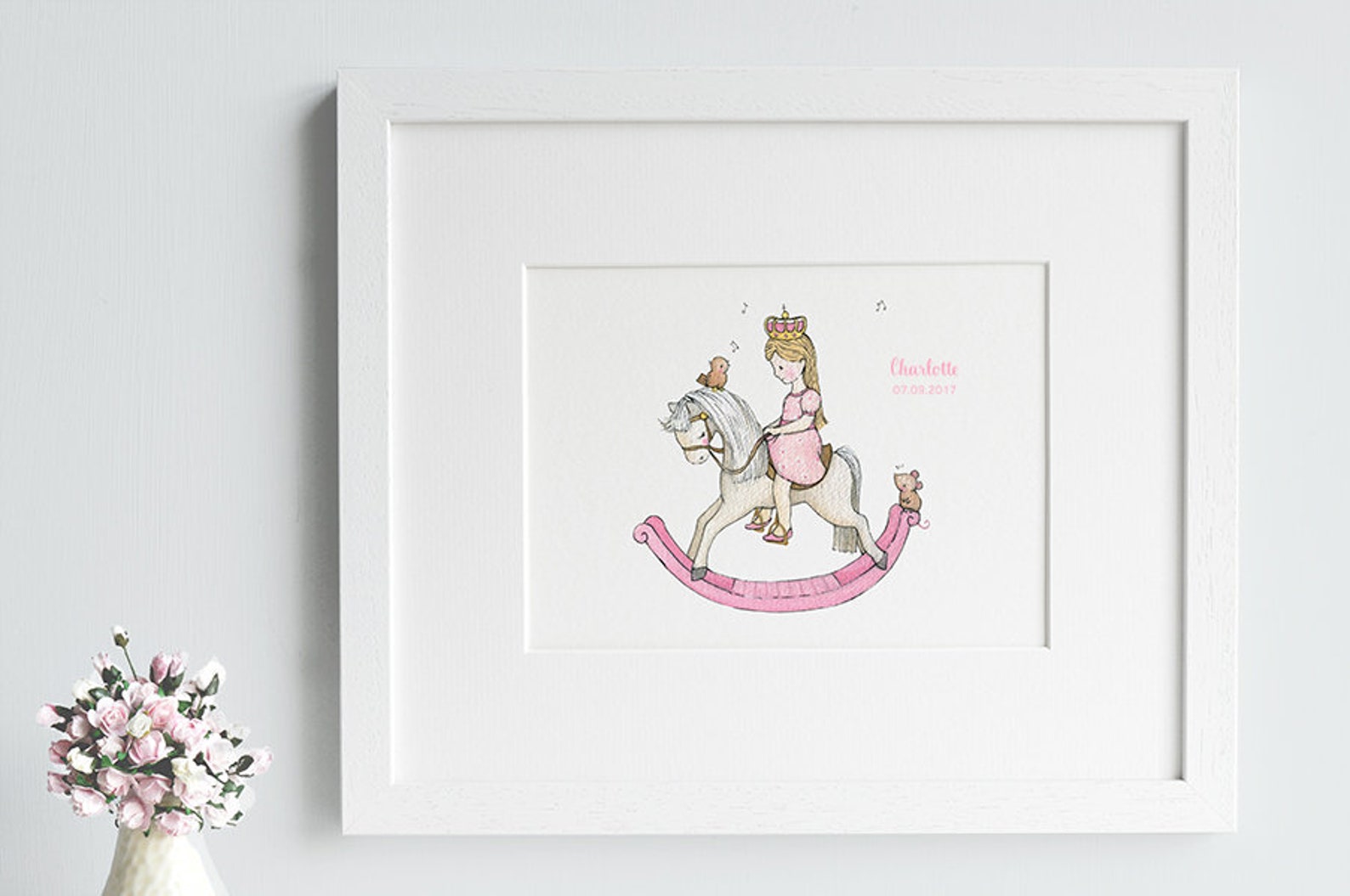 Rocking Horse UNFRAMED Princess Print Children's - Etsy