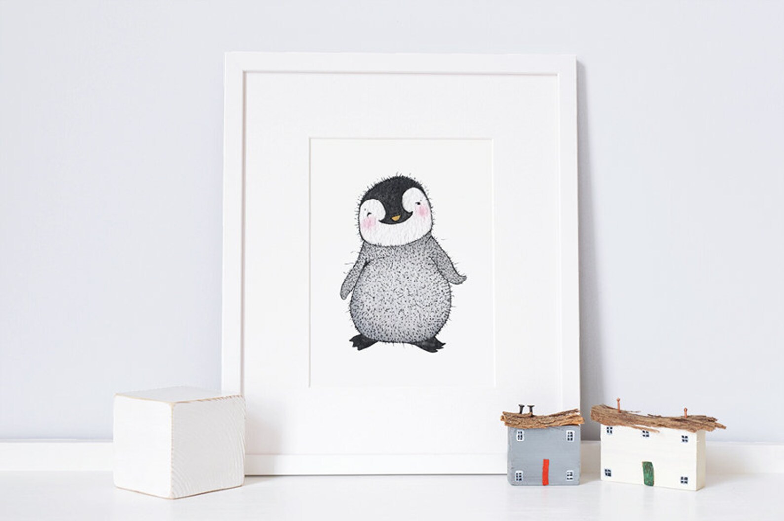 Baby Penguin, UNFRAMED New Born Art Print, Picture for Baby, Nursery ...