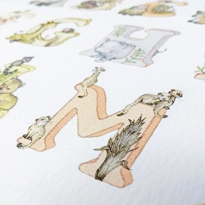 Alphabet Print, UNFRAMED Nursery Art, Whimsical, Kid's Picture ...