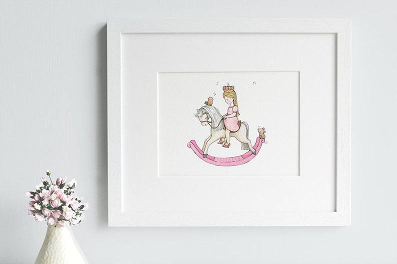 Rocking Horse UNFRAMED Princess Print Children's - Etsy