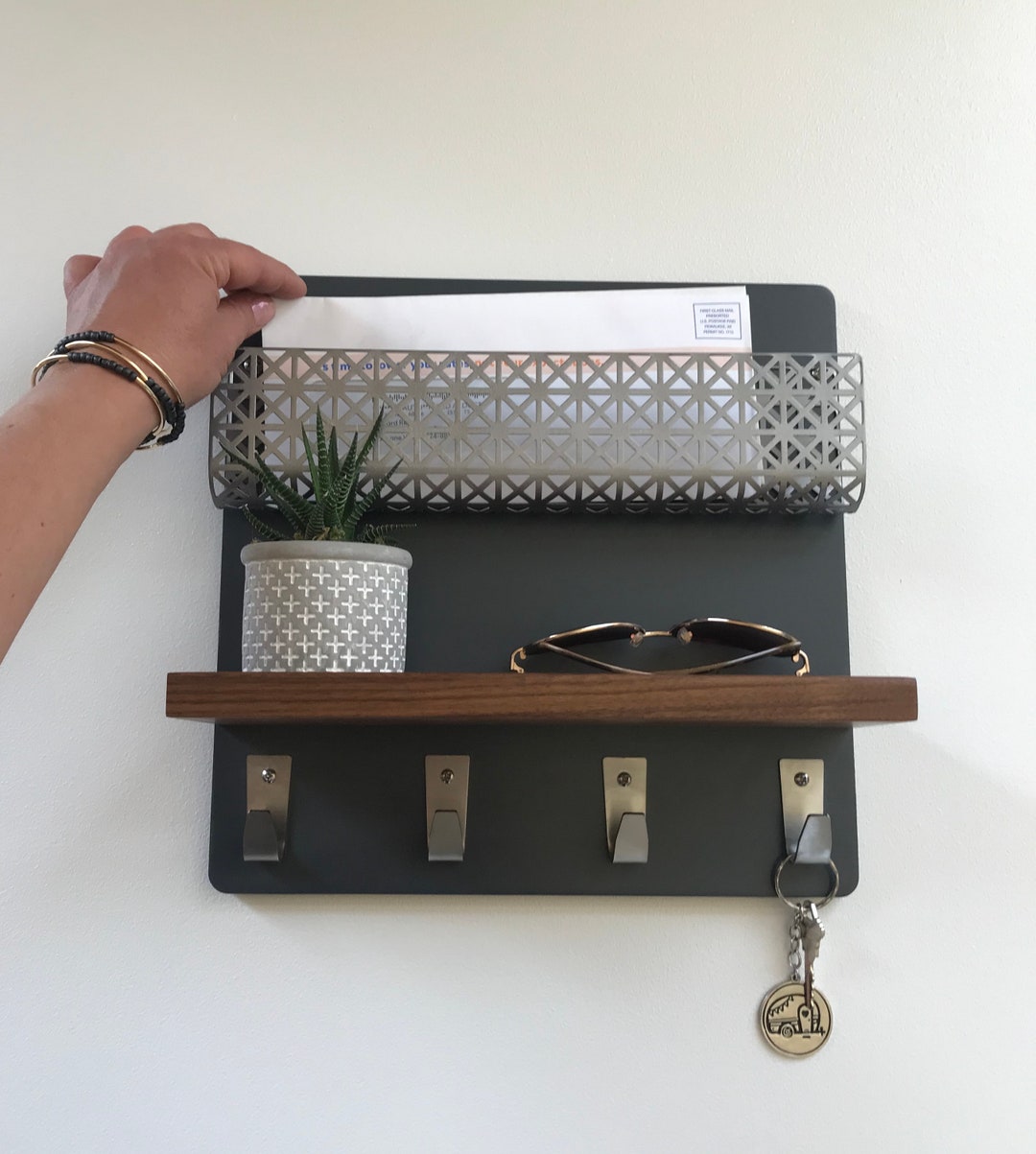 SALE!!! Mid Century Modern Entryway Organizer, Command Center, Magazine ...