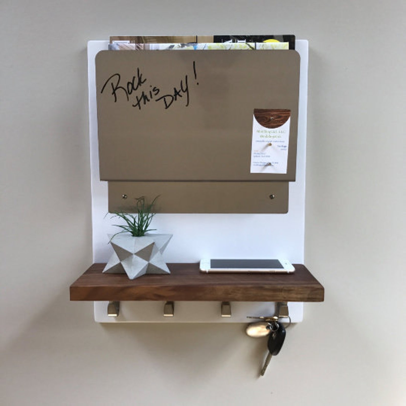 Mid Century Modern Command Center Entryway Organizer Dry Erase | Etsy