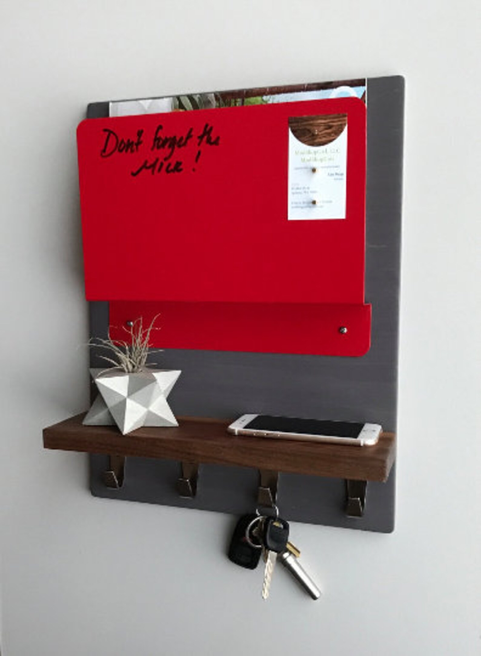 Mid Century Modern Command Center Entryway Organizer Dry Erase | Etsy