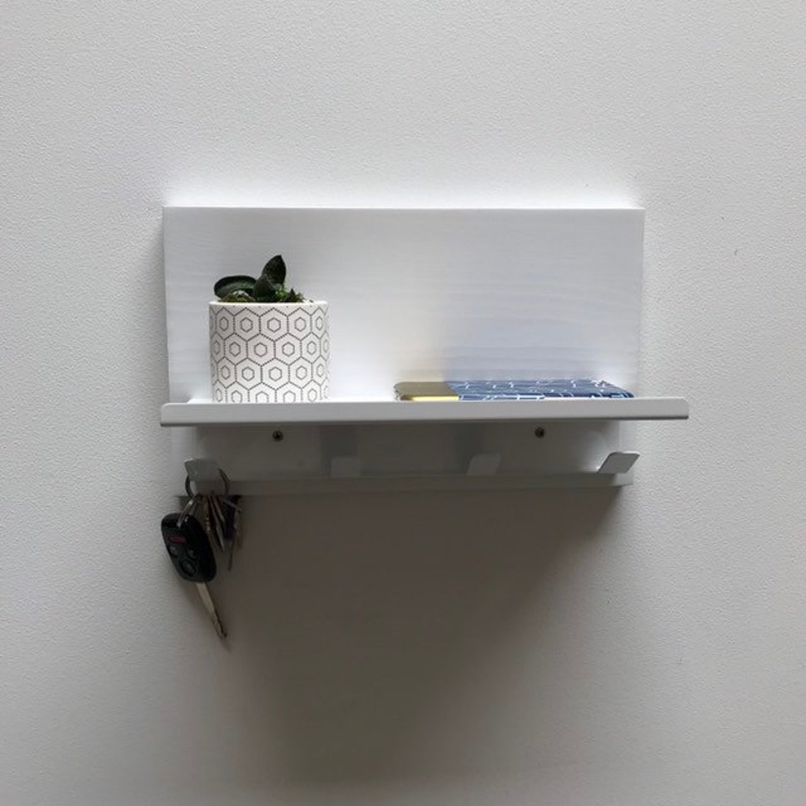 WHITE Entryway Organizer Command Center Minimalist Coat Rack Rack Mid ...