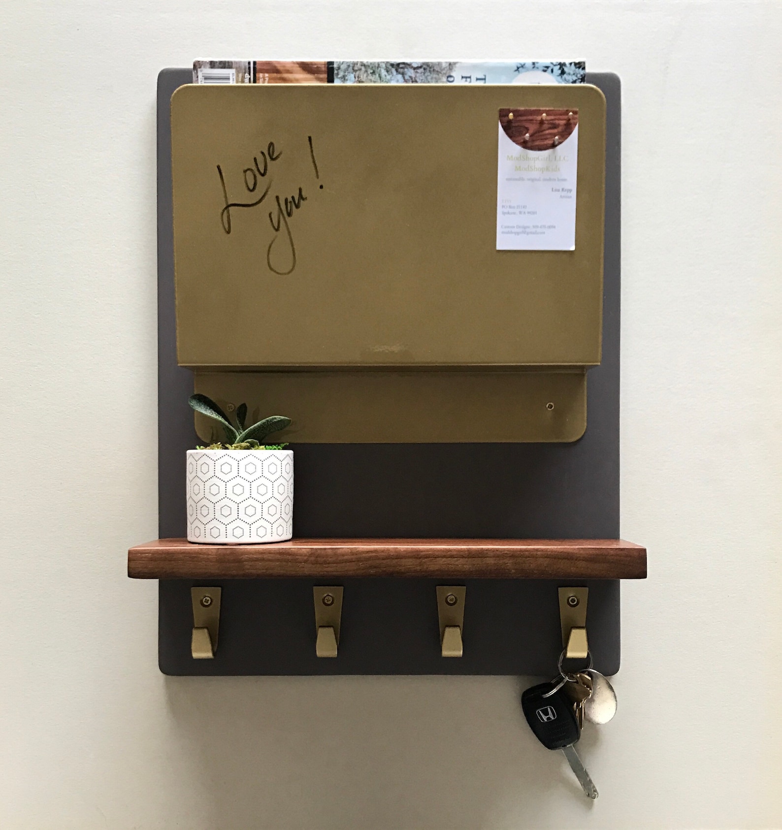 Mid Century Modern Command Center Entryway Organizer Dry Erase | Etsy