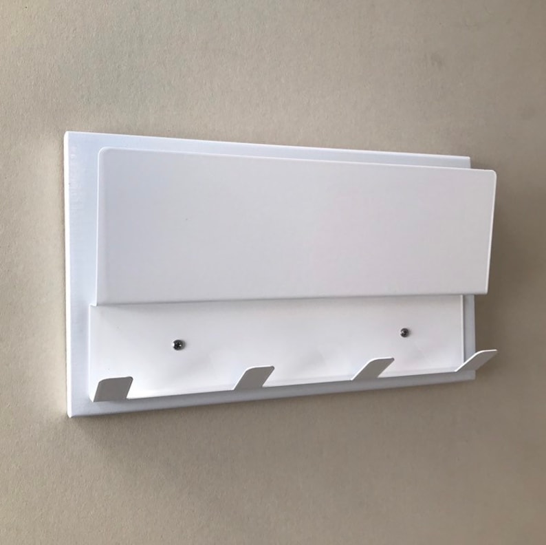 WHITE Entryway Organizer Command Center Minimalist Coat Rack - Etsy