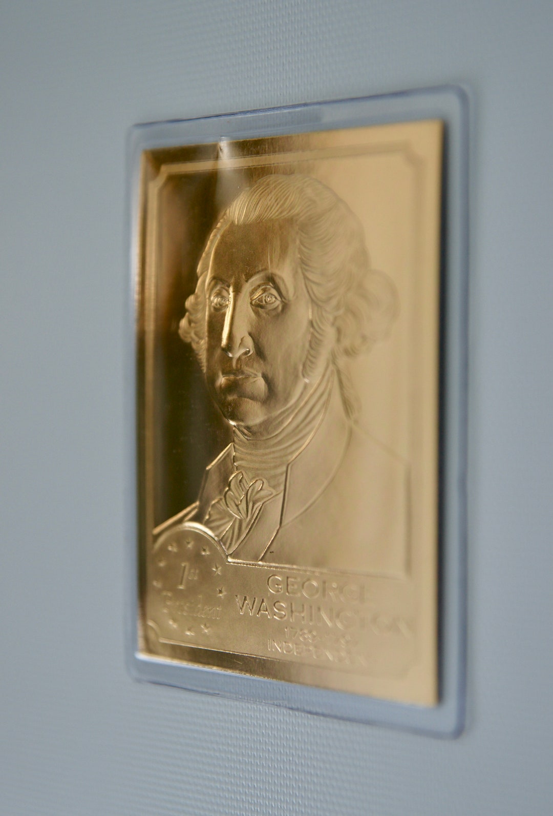 George Washington Danbury Mint 22kt Gold Card - Etsy