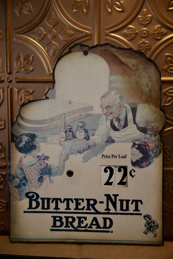 Vintage Butter Nut Bread Advertising Store Sign - Etsy