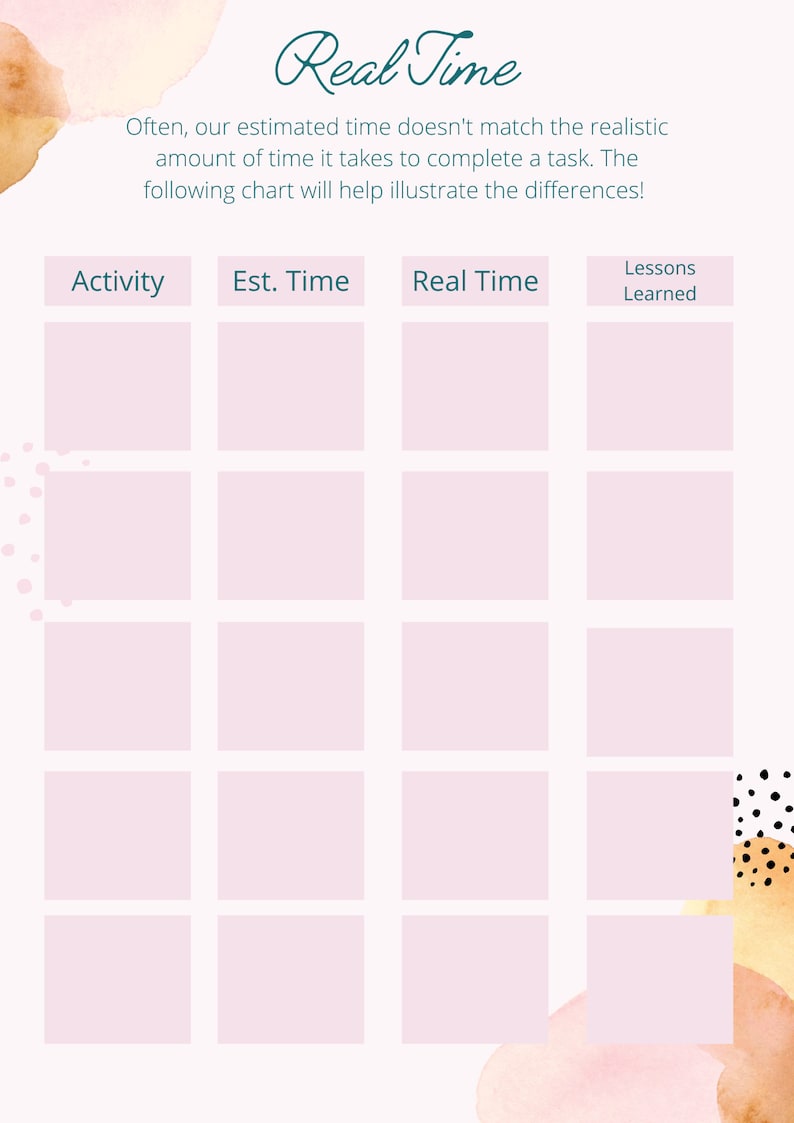 6 Pages of Executive Function Worksheet ADHD Time Management Teachers ...
