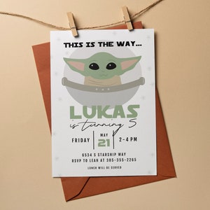 Baby Yoda, Grogu Invitation Download, Yoda Mandalorian Editable ...