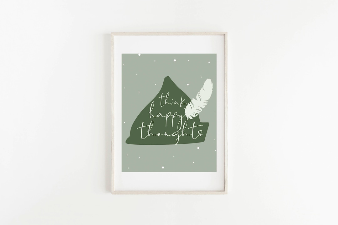 Peter Pan, Think Happy Thoughts, Digital Nursery Printable - Etsy