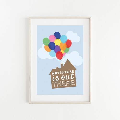 UP HOUSE PRINT up Pixar up Ballon House Cute Up Nursery - Etsy