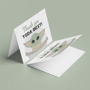Baby Yoda, Grogu Thank You Card Download, Yoda Mandalorian Editable ...