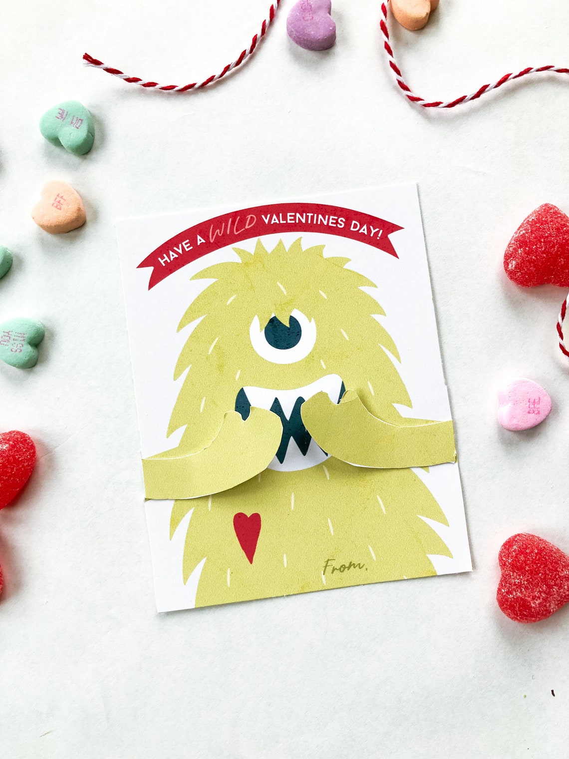Wild Monster Valentines Day Printable Valentine Monster - Etsy