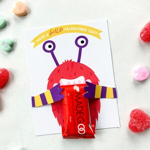 Wild Monster Valentines Day, Printable Valentine, Monster Class ...