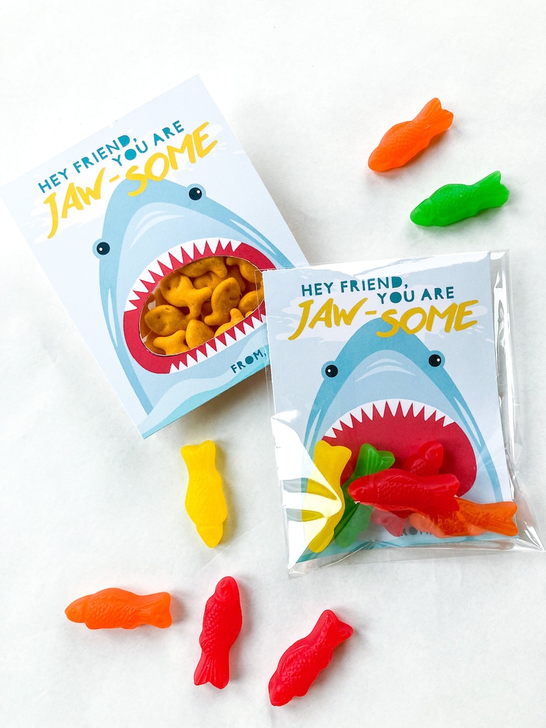 Jaw-some Valentines Day Printable Valentine Shark Class - Etsy