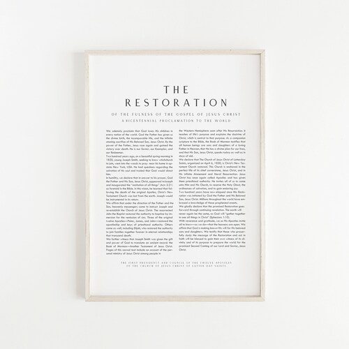 The Restoration Modern LDS Digital Printable - Etsy