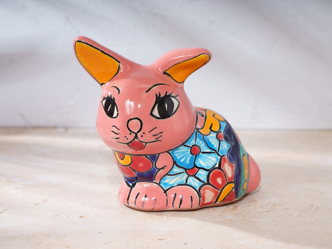 Enchanted Talavera Mexican Pottery Bunny Rabbit Figure Decor Animal ...