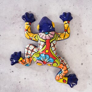 Large Ceramic Frog Cobalt Talavera Mexican Handmade Pottery, Wall Art ...