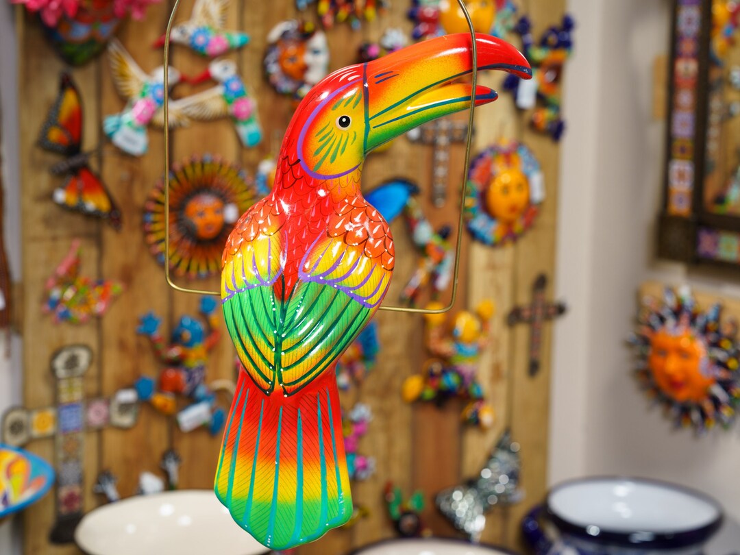 Toucan Bird Hanging Mexican Talavera Tropical Parrot Decor Indoor ...