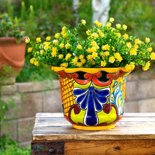 Large Mexican Flower Pot - Etsy