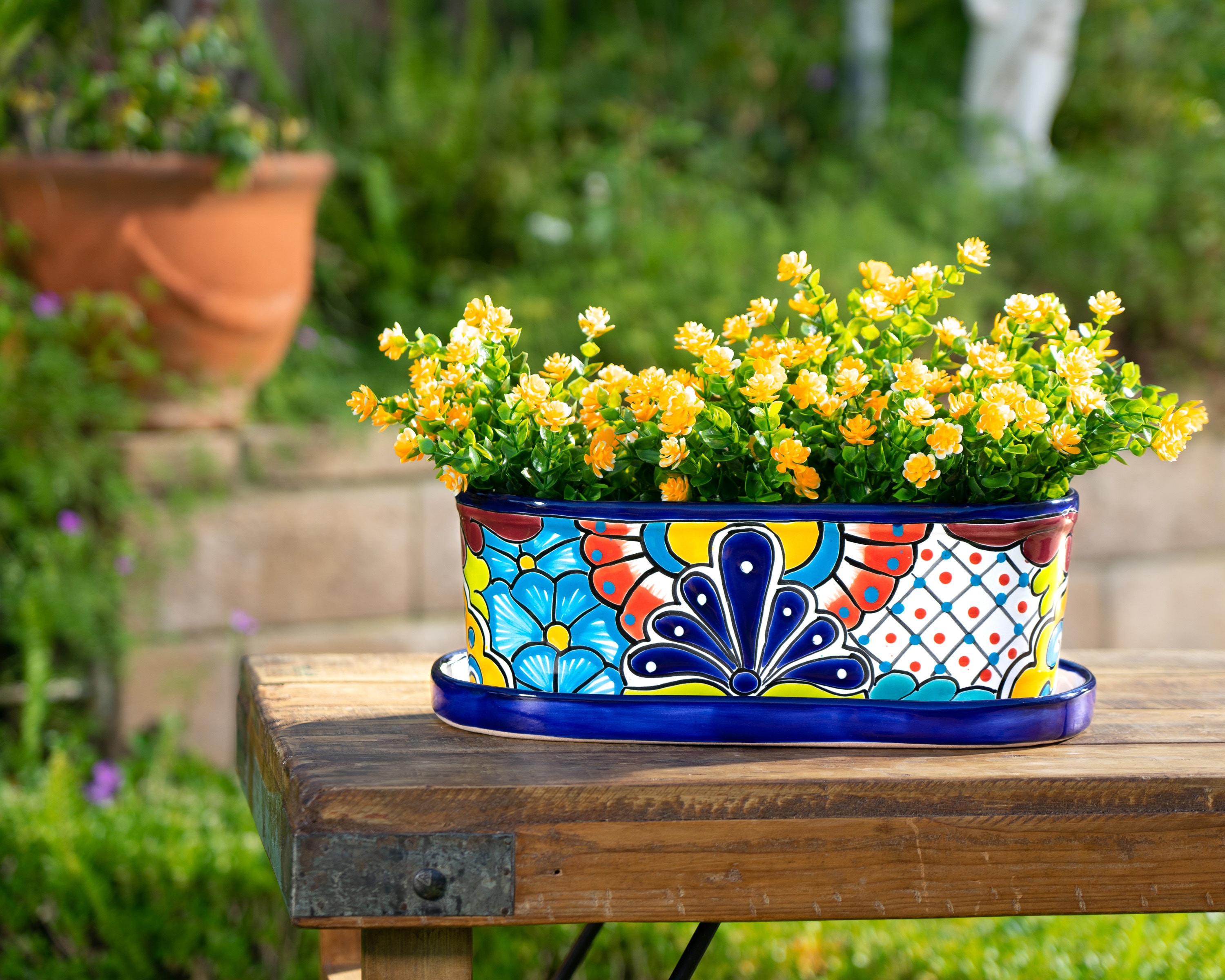 Talavera Mexican Ceramic Pottery Flower Pot Succulent Planter | Etsy