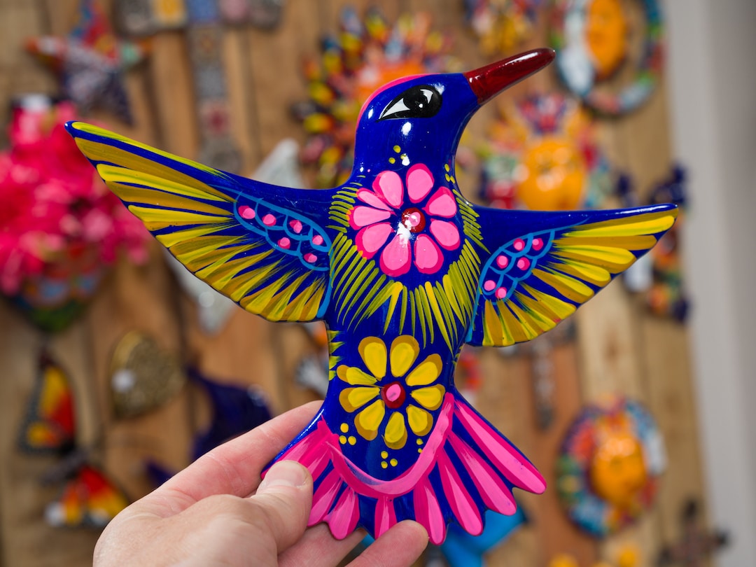 Hummingbird Wall Art Mexican Talavera Ceramic Garden Fence Patio Decor ...