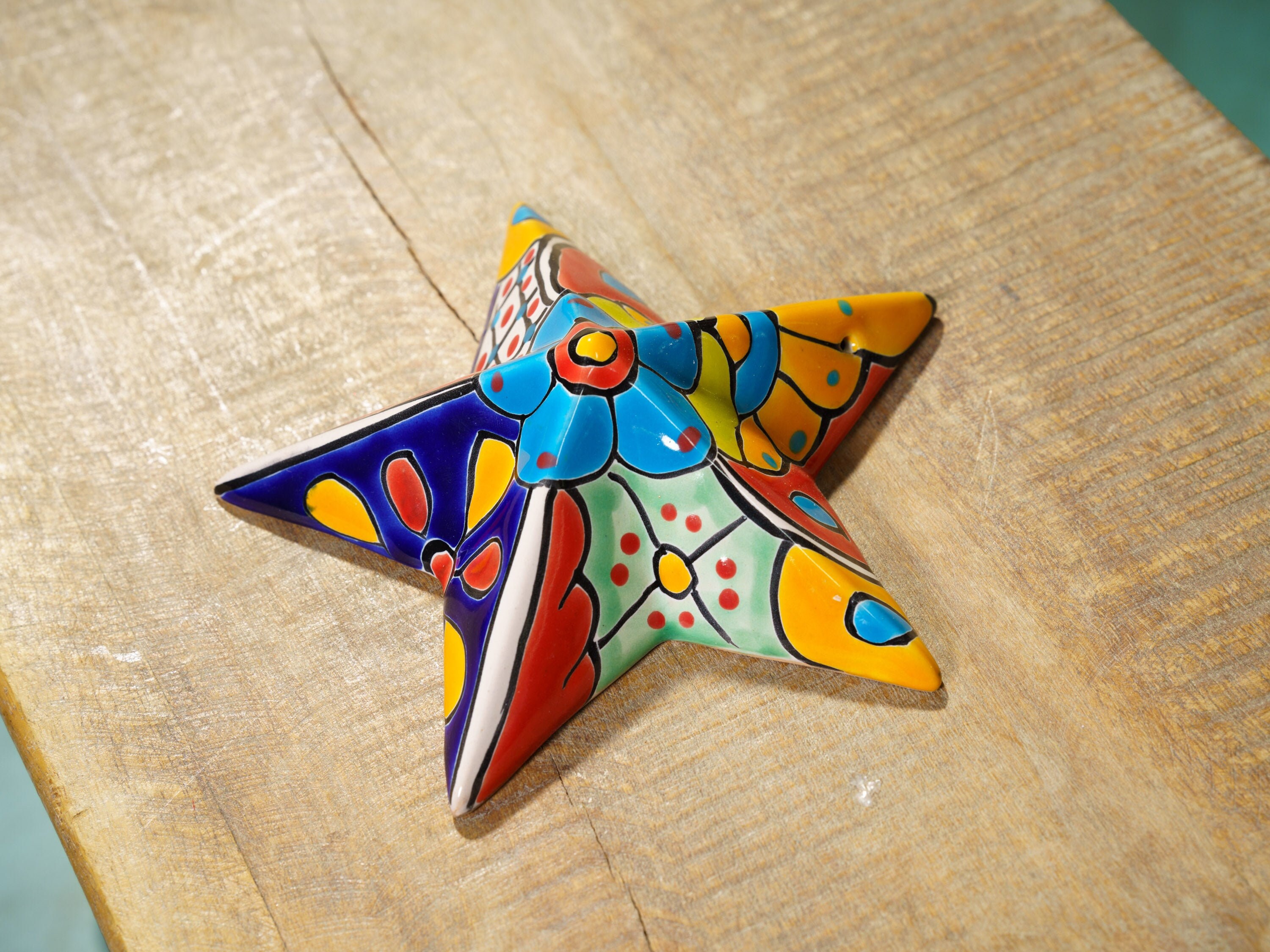 Mexican Star Talavera Ceramic Pottery Mexico Wall Art Folk Art Hanging ...