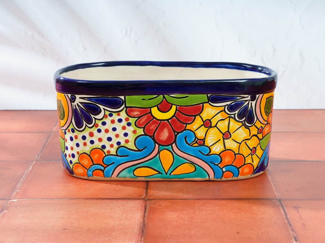 Mexican Pottery Talavera Planter Succulent Pot Mexico Vase Flower Pot ...
