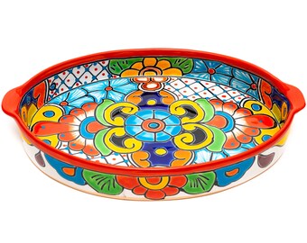 Talavera Pottery Hand Painted Ceramic Large Rectangle Serving Platter ...