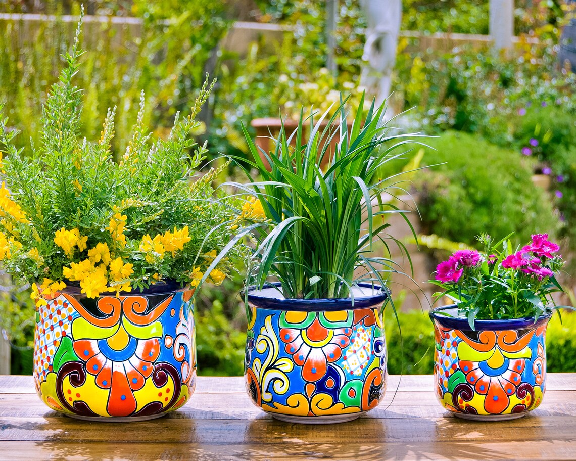 Mexican Talavera Ceramic Flower Pot Succulent Planter Mexican | Etsy