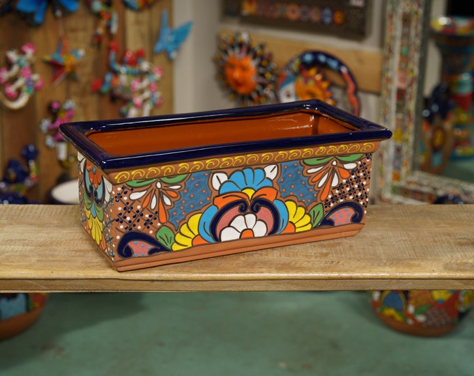 Terracotta Planter Box, Extra Large, Talavera Handmade Mexican Ceramic ...