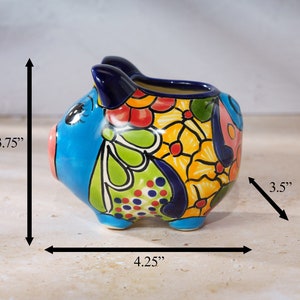 Enchanted Talavera Mexican Pottery Piglet Pig Planter Pot Figure Animal ...
