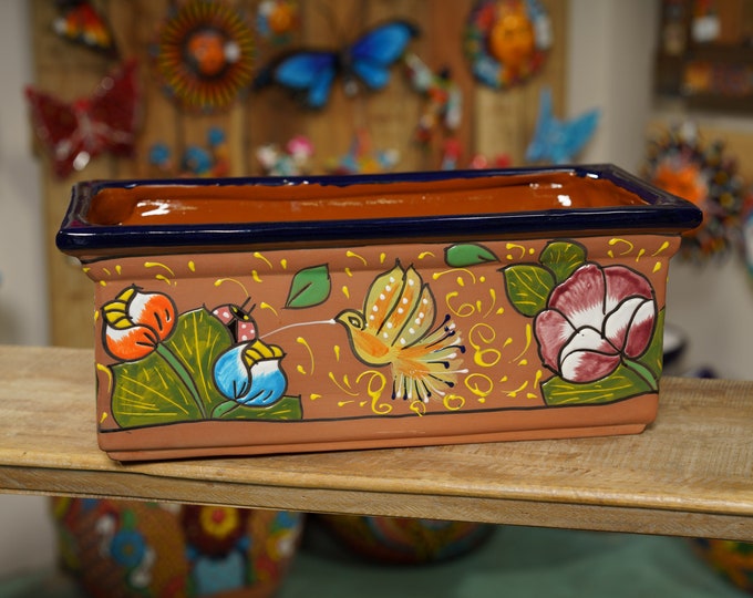 Terracotta Planter Box, Extra Large, Talavera Handmade Mexican Ceramic ...