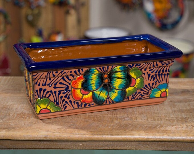 Terracotta Planter Box, Large, Talavera Handmade Mexican Ceramic ...
