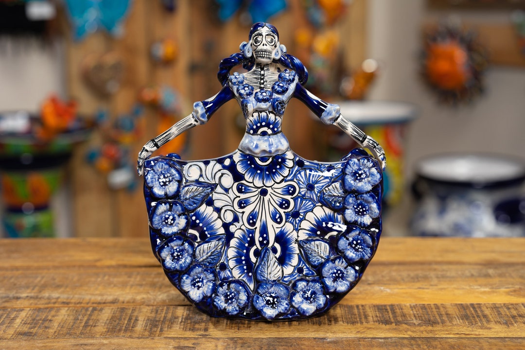 RARE COLOR Talavera Catrina Figurine Ballerina Halloween Mexican ...