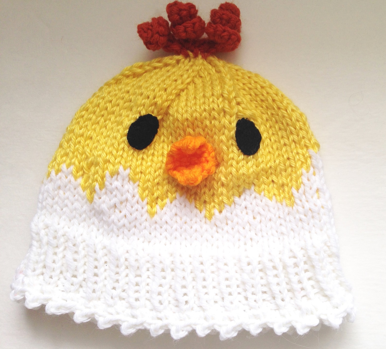 Baby Chick Hat, Knit Infant Hat, Chicken and Egg Cap,halloween Hat ...