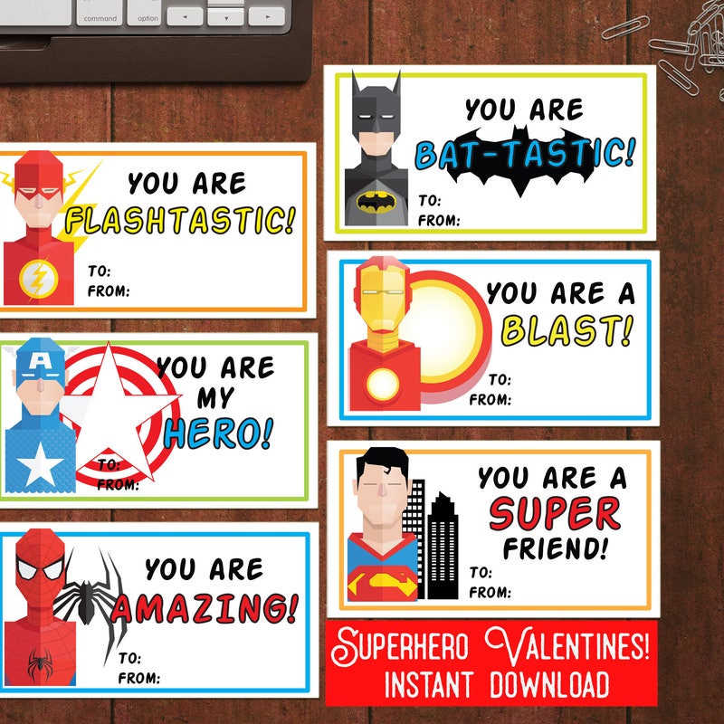 Superhero Valentine - Etsy