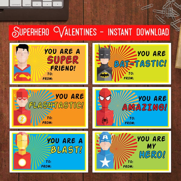 Superhero Valentine - Etsy