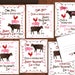 Kids Valentine Cards Farm Animals School Valentines Cow Pig Valentines ...