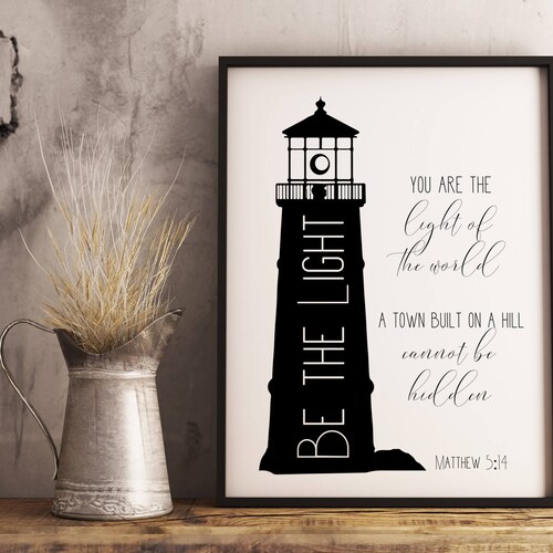 Lighthouse Bible Verse Print John 12:46 Printable Instant - Etsy