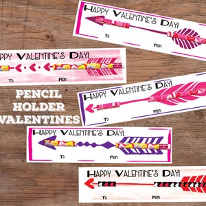 Valentine Cards for Kids Pencil Holder Valentines Teacher Valentines ...